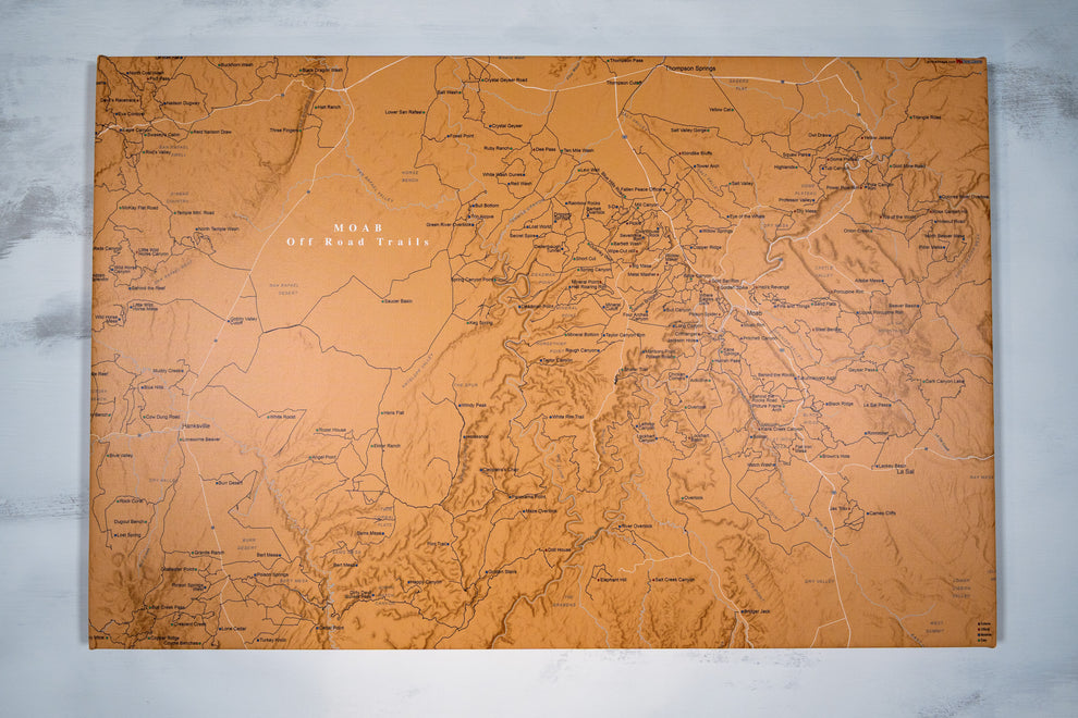 Moab Off Road Trails - Push Pin Map – Pin Trail Maps