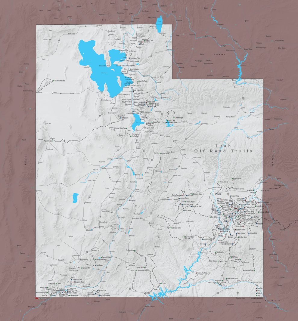 Utah Off Road Trails - Push Pin Map – Pin Trail Maps